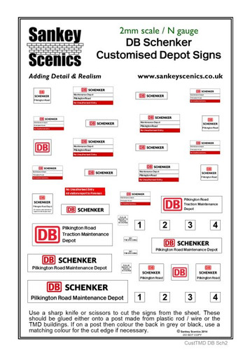 2mm Customised TMD Signage DB Schenker Depot | Sankey Scenics Signs