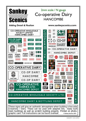 2mm Customised Dairy Signs - Co-operative Dairy | Sankey Scenics Signs