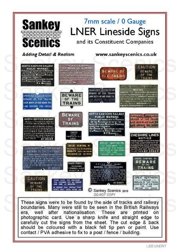 7mm LNER Lineside Signs | Sankey Scenics Signs