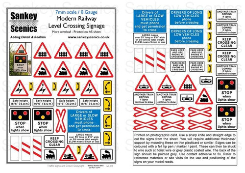 7mm Modern Level Crossing Signs | Sankey Scenics Signs
