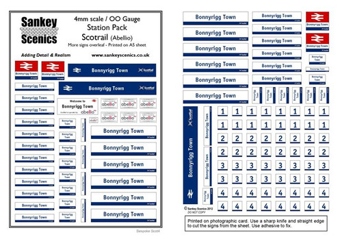 4mm Customised Station Pack: Scotrail Abellio | Sankey Scenics Signs