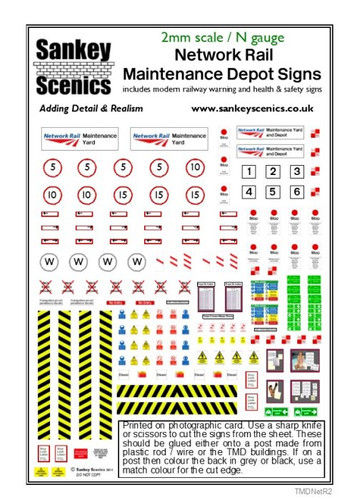 2mm TMD Signage Network Rail | Sankey Scenics Signs
