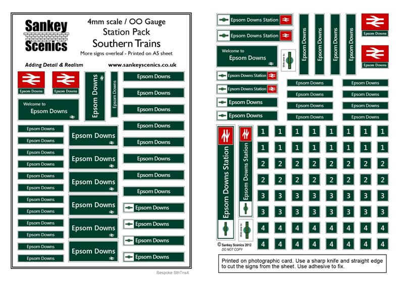 4mm Customised Station Pack: Southern Trains | Sankey Scenics Signs