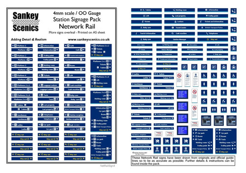 4mm Network Rail Station Signage Pack | Sankey Scenics Signs