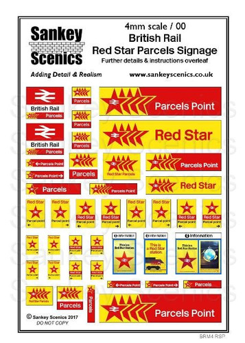 4mm Red Star Parcels Signage | Sankey Scenics Signs
