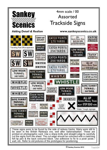 4mm Assorted Trackside Signs | Sankey Scenics Signs