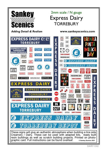 2mm Customised Dairy Signs - Express Dairy | Sankey Scenics Signs