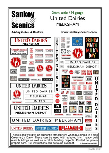 2mm Customised Dairy Signs - United Dairies | Sankey Scenics Signs