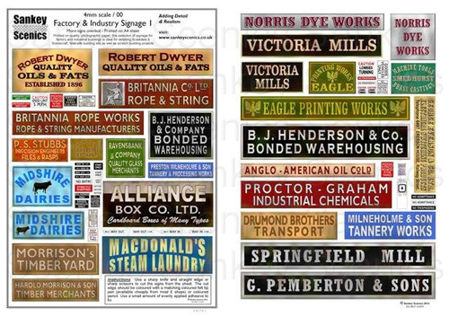 4mm Factory & Industry Signage Pack 1 | Sankey Scenics Signs