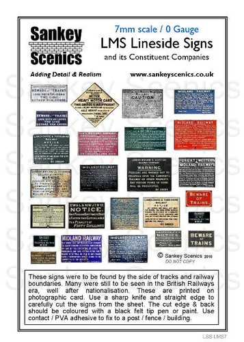 7mm LMS Lineside Signs | Sankey Scenics Signs