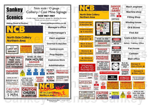 7mm Customised Colliery Signs 1967 - 1987 | Sankey Scenics Signs