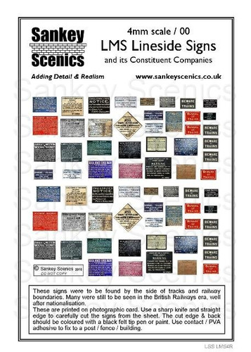 4mm LMS Lineside Signs | Sankey Scenics Signs