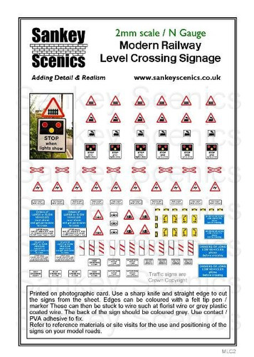 2mm Level Crossing Signage | Sankey Scenics Signs