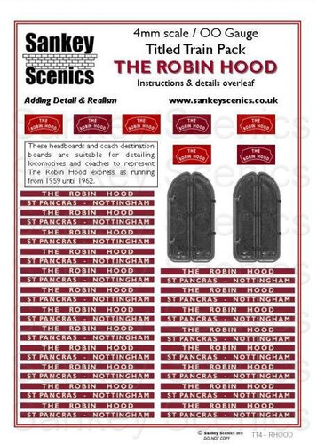 4mm Titled Train: The Robin Hood | Sankey Scenics Signs