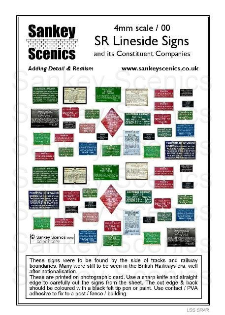 4mm SR Lineside Signs | Sankey Scenics Signs