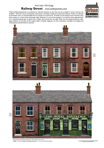 OO Gauge Backscene Sections - Railway Street | Sankey Scenics Signs
