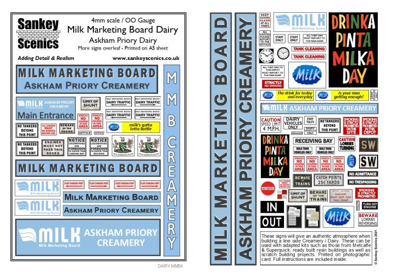 4mm Customised Dairy Signs - Milk Marketing Board | Sankey Scenics Signs