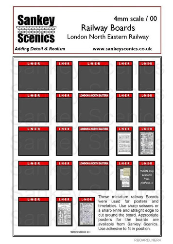 4mm LNER Station Boards | Sankey Scenics Signs