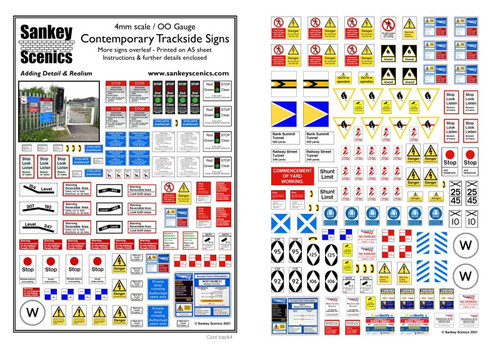 4mm Contemporary Trackside Signs | Sankey Scenics Signs