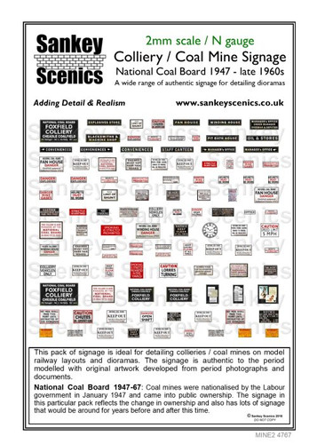 2mm Customised Colliery Signs 1947 - late 60s | Sankey Scenics Signs