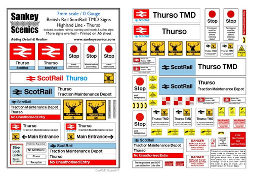 7mm Customised TMD - BR ScotRail Highland Line | Sankey Scenics Signs
