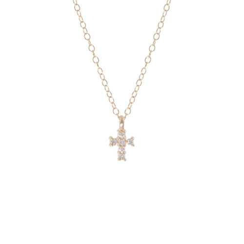 PETITE PAVÉ CROSS 5PTS DIAMONDS | TheTouch