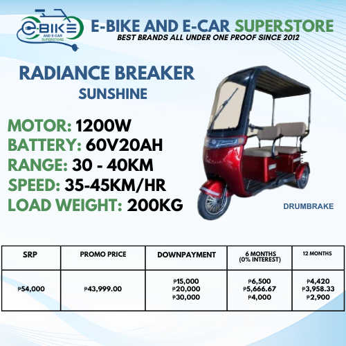 RADIANCE BREAKER (SUNSHINE) | EBIKE AND ECAR SUPERSTORE