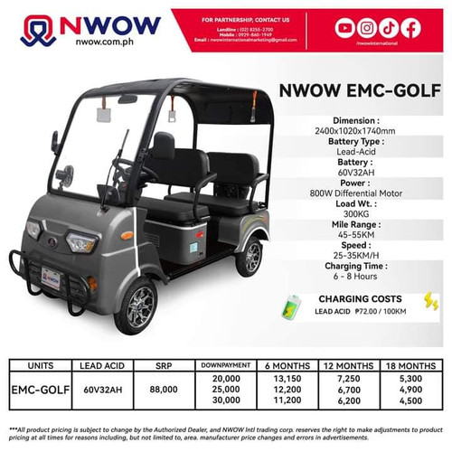 NWOW EMC GOLF ADD 3,800 for SIDE DOOR ADD 5,500 for BASKET | EBIKE AND ...