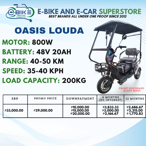 OASIS LOUDA | EBIKE AND ECAR SUPERSTORE