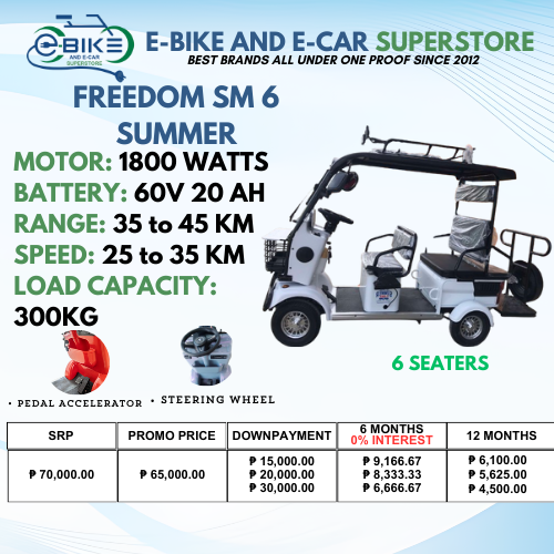 FREEDOM SM6 SUMMER | EBIKE AND ECAR SUPERSTORE