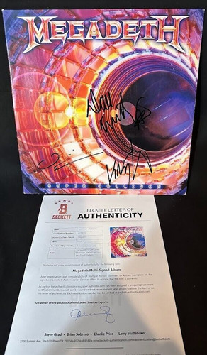 Megadeth Signed Super Collider 12x12 Album Cover | Beckett ...