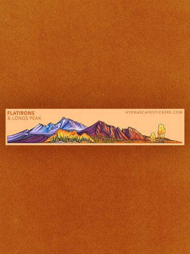 Flatirons & Longs Peak Miniscape Sticker | Hydrascape Stickers