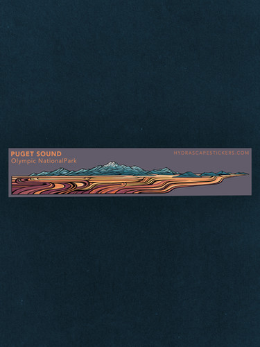 Puget Sound & Olympics Miniscape Sticker | Hydrascape Stickers