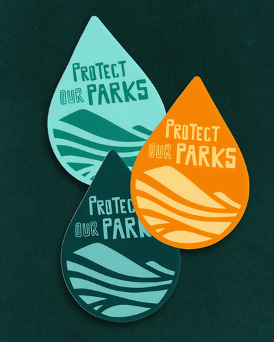 Protect Our Parks Drop Sticker | Hydrascape Stickers