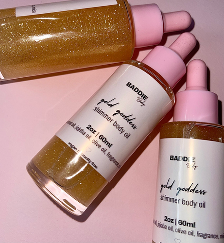 Gold Goddess Glitter Body Oil | Baddie Packs