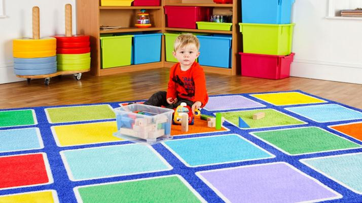 Rainbow Squares Classroom Carpet | Direct Educational Furniture