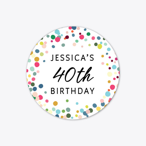 Personalized party favors 40th birthday thank you stickers | My Site 2