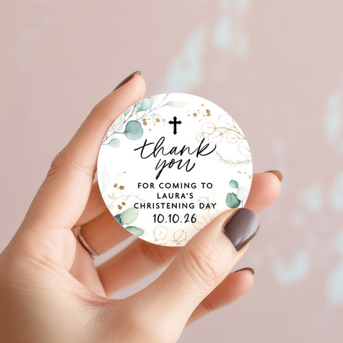 Personalised Christening stickers for favors, Th | blooms