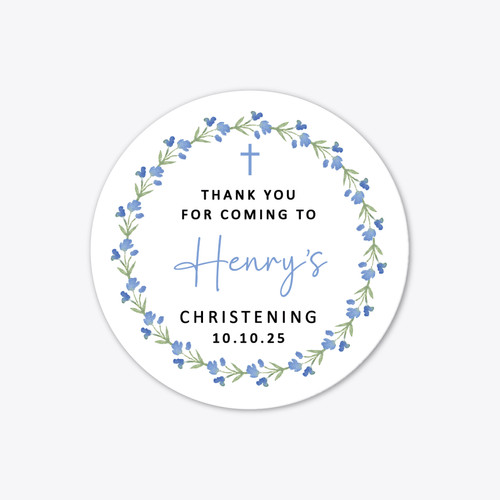 Personalised Christening stickers for favors, Th | blooms