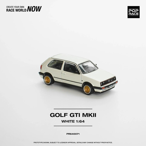 Pop Race 1/64 Volkswagen Golf GTI MK2, white | Toy Car SHOP