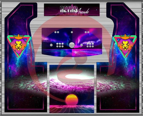 Retrowave Custom Upright Cabinet | Arcade Graphics | Vinyl/Decals Printing