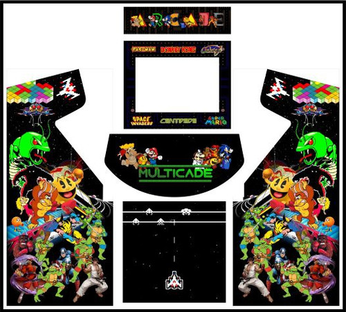 Multicade Arcade Classics Upright Cabinet | Arcade Graphics | Vinyl ...