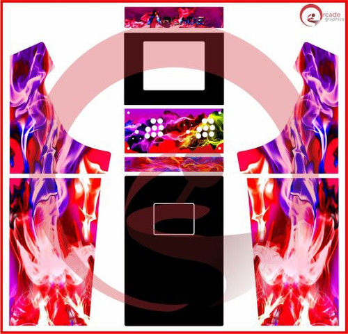 Flames Custom Upright Cabinet | Arcade Graphics | Customized Vinyl ...
