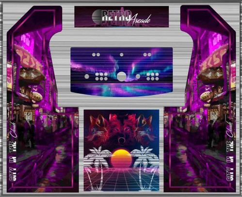 Retrowave Custom Upright Cabinet | Arcade Graphics | Vinyl/Decals Printing