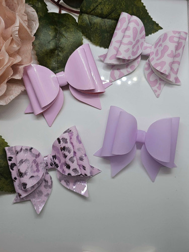 Imogen - Lilac Leopard Bow Set | Mama Bears Creations
