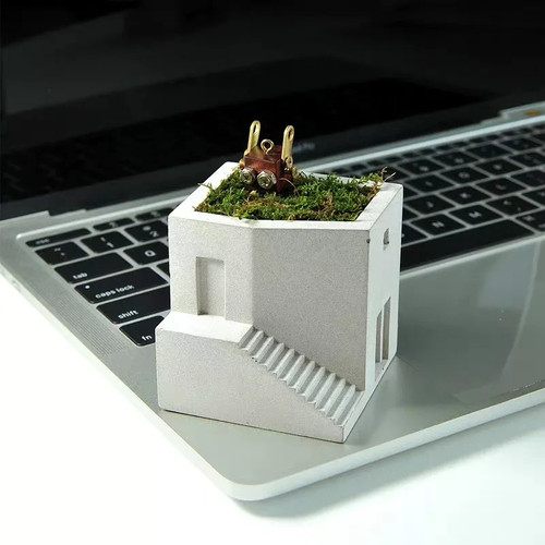 Concrete Mini House D2 Succulentfairies