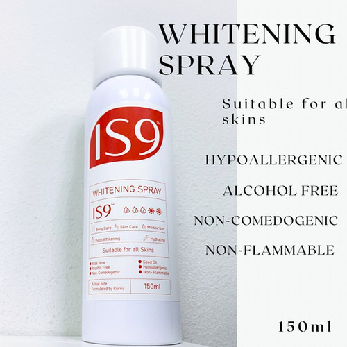 iS9 WHITENING SPRAY / HYPOALLERGENIC / ALCOHOL FREE / NON-COMEDOGENIC ...