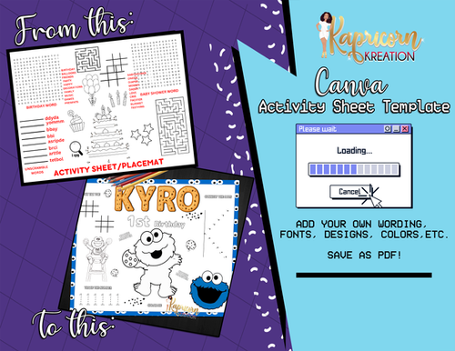 Canva Activity Sheet Template | OneDopeGiftShop
