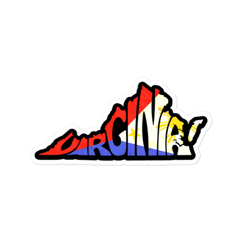Virginia State Name Shape Typography Philippine Flag No Bubble sticker ...