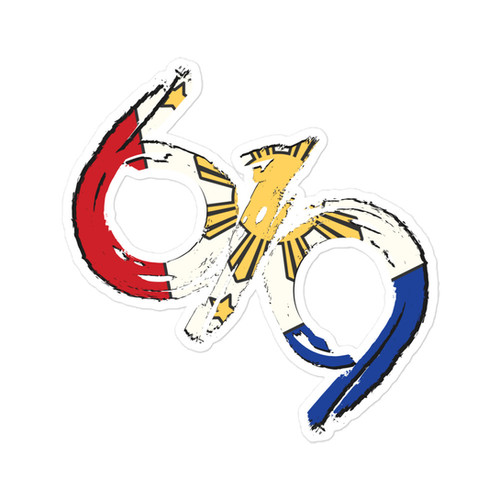 619 Area Code With Philippine Flag No Bubble Sticker | FilAm Gear